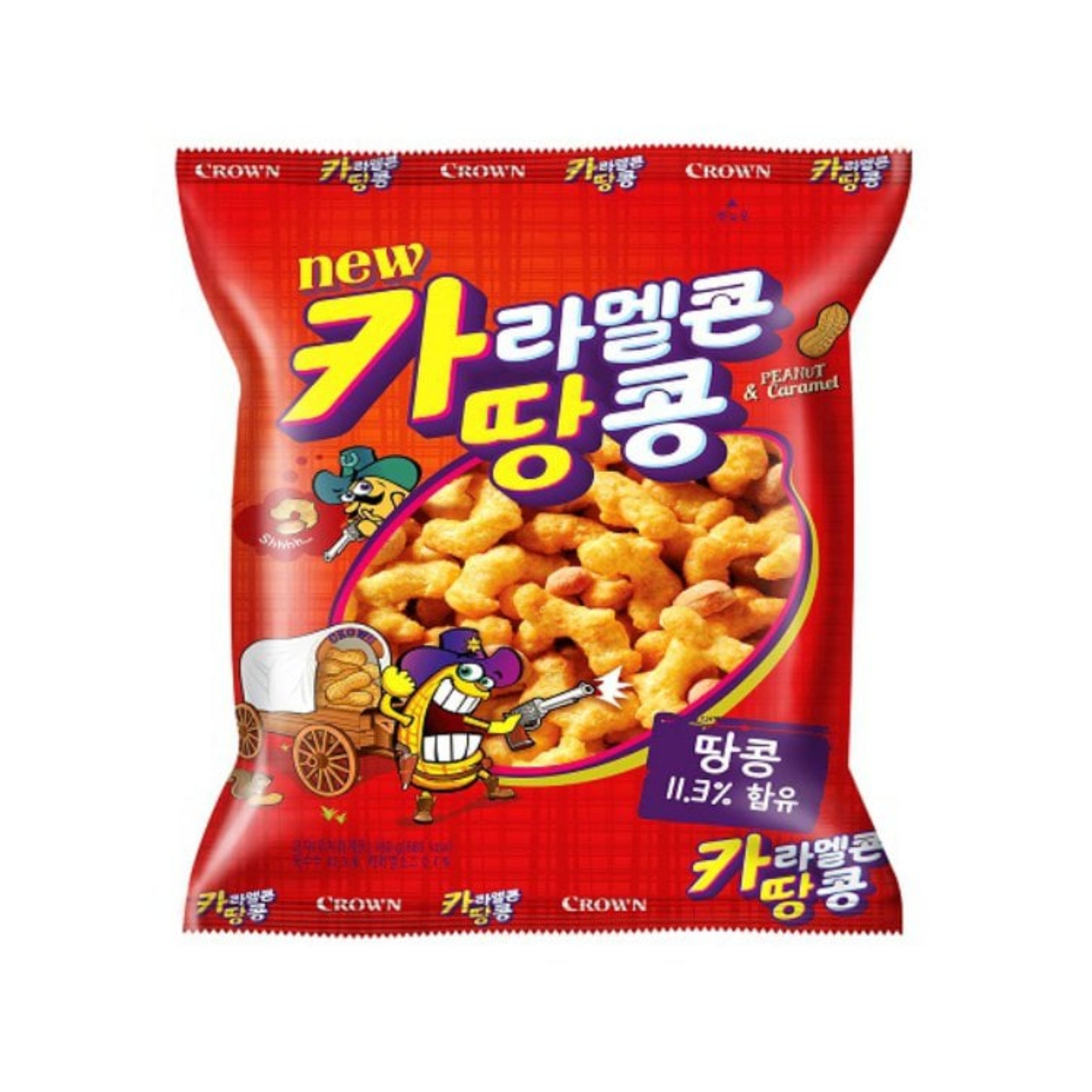 Crown Caramel Corns Peanuts Snack (Korea)