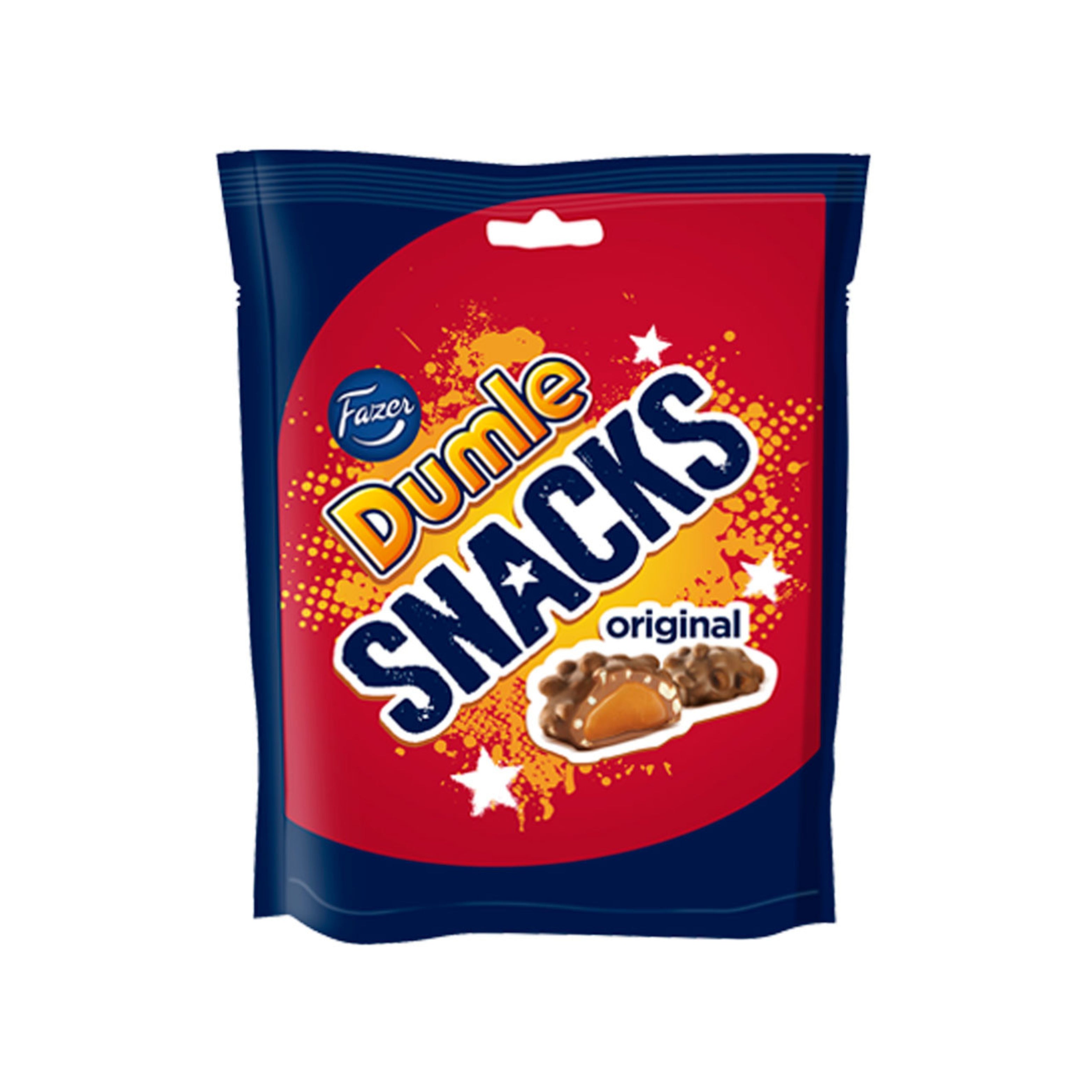 Fazer Dumle Snacks Milk Chocolate Covered Soft Toffee and Crispy Rice