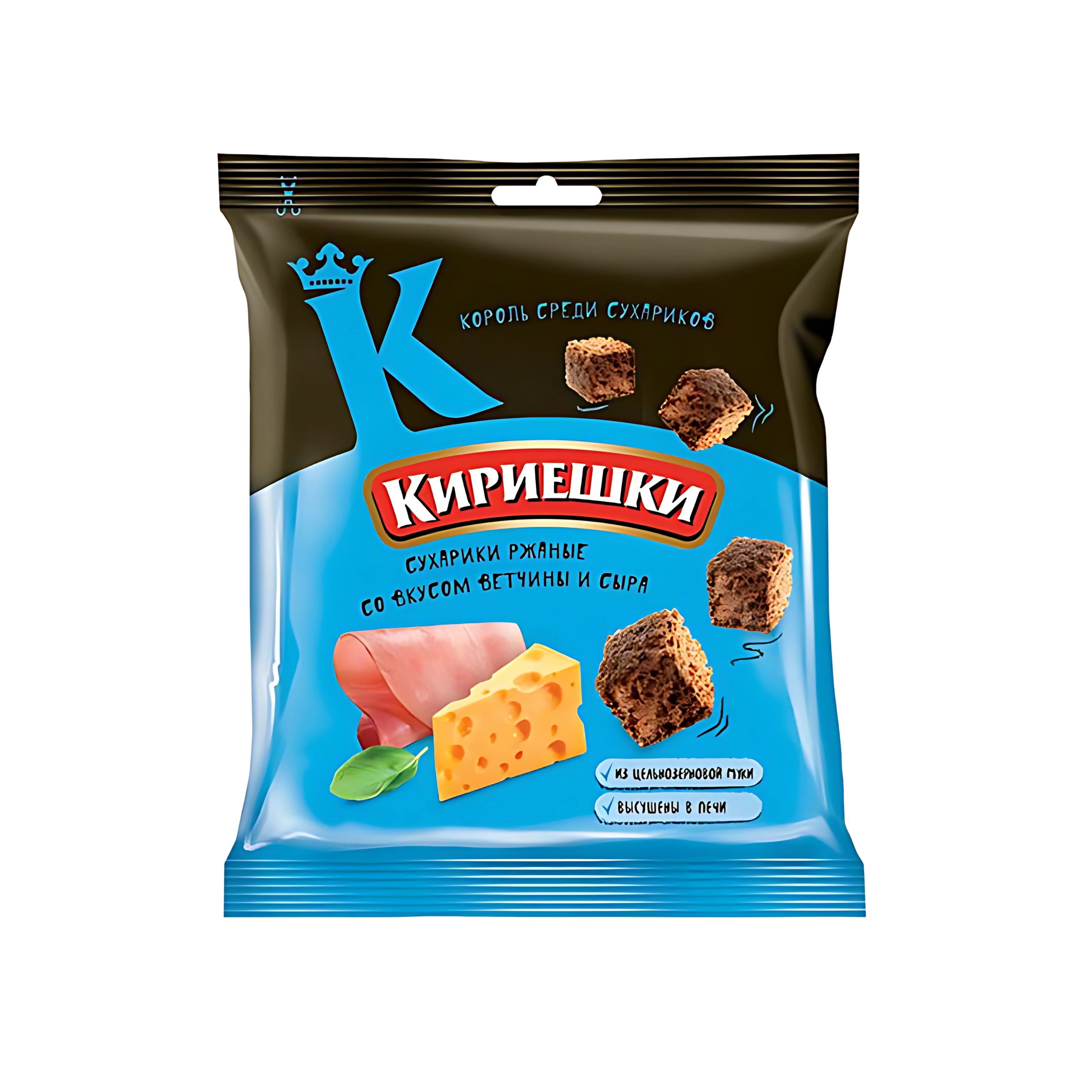 Kirieshki Rye Croutons Ham and Cheese Flavor (Russia)